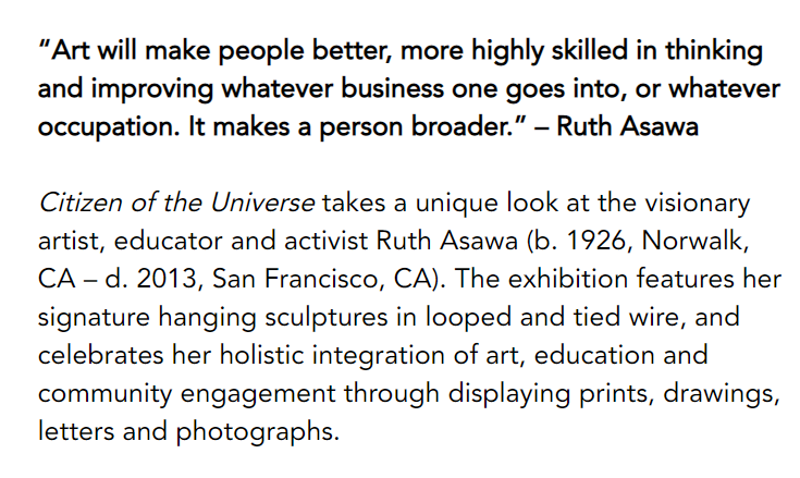 Ruth Asawa | Julia Hopkinson Studio Work